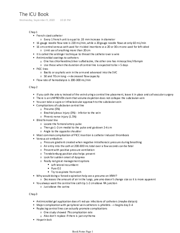 Pdf The Icu Book Notes
