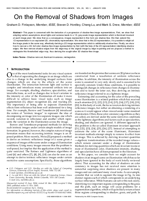 (PDF) On the removal of shadows from images | Cheng Lu - Academia.edu