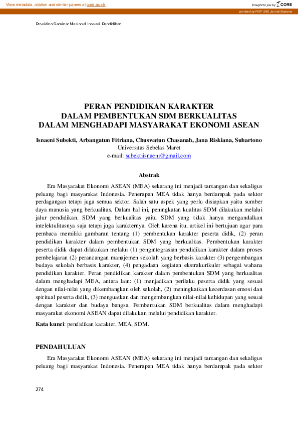 (PDF) Peran Pendidikan Karakter Dalam Pembentukan SDM Berkualitas Dalam ...