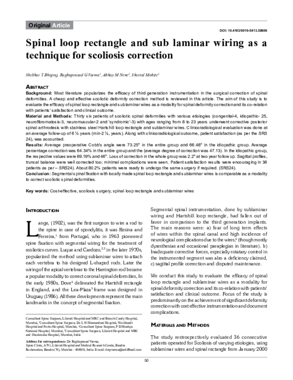 (PDF) Spinal loop rectangle and sub laminar wiring as a technique for ...