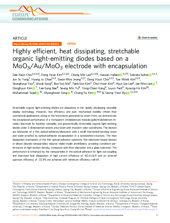 (PDF) Highly efficient, heat dissipating, stretchable organic light ...