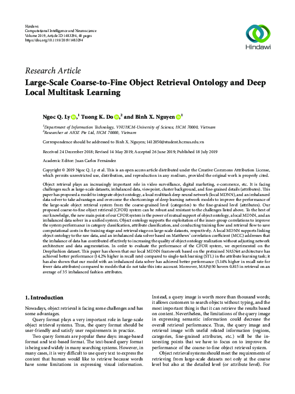 (PDF) Large-Scale Coarse-to-Fine Object Retrieval Ontology and Deep Local Multitask Learning