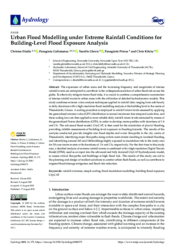 Pdf Urban Flood Modelling Under Extreme Rainfall Conditions For Building Level Flood Exposure