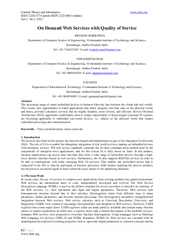 (PDF) On Demand Web Services with Quality of Service