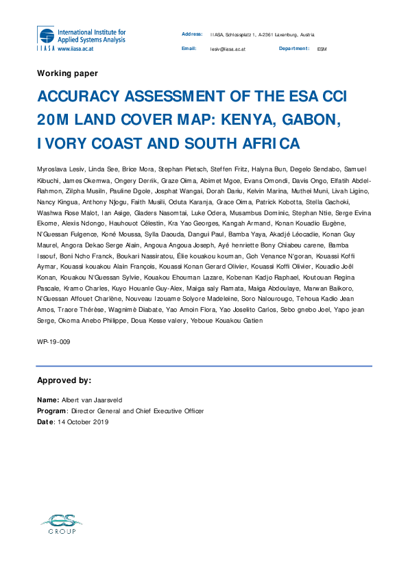 (PDF) Accuracy Assessment of the ESA CCI 20M Land Cover Map: Kenya ...