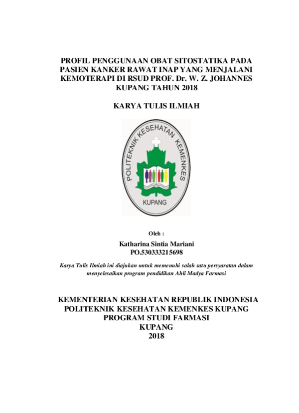 (PDF) Profil Penggunaan Obat Sitostatika Pada Pasien Kanker Rawat Inap ...