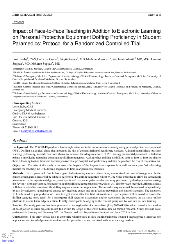 (PDF) Impact of Face-to-Face Teaching in Addition to Electronic ...
