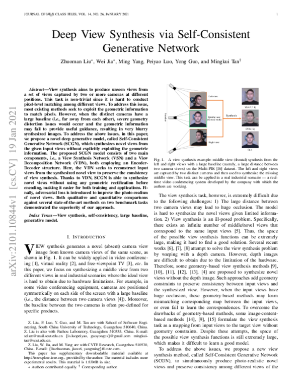 Pdf Deep View Synthesis Via Self Consistent Generative Network