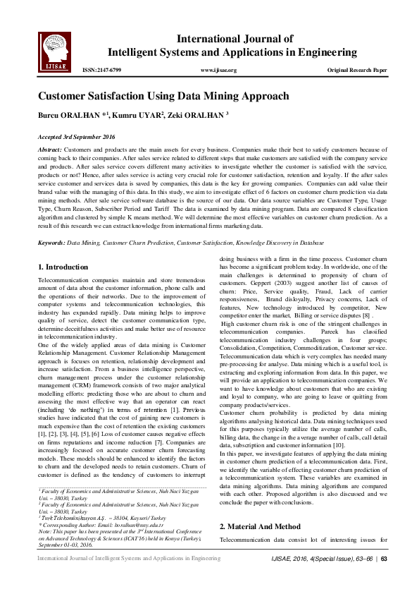 Pdf Customer Satisfaction Using Data Mining Approach