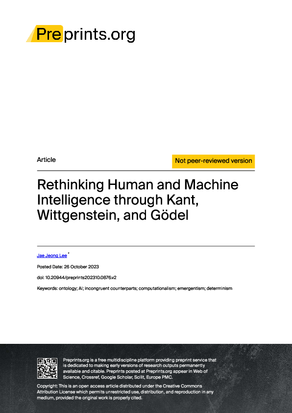 (PDF) Rethinking Human and Machine Intelligence through Kant ...