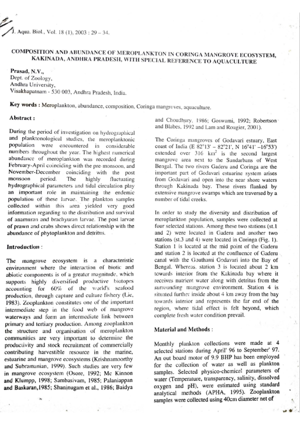 (PDF) Composition and abundance of meroplankton in Coringa mangrove ...