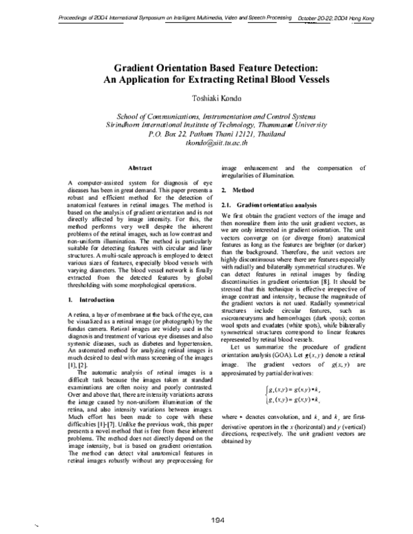 (PDF) Gradient orientation based feature detection: an application for ...