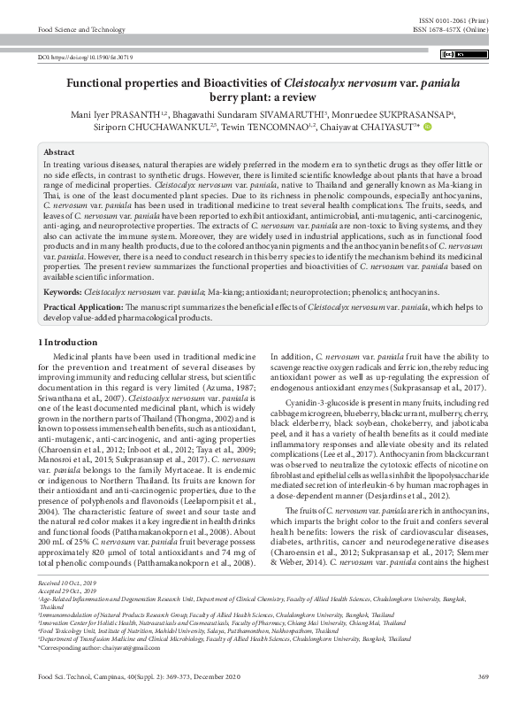 (PDF) Functional properties and Bioactivities of Cleistocalyx nervosum ...
