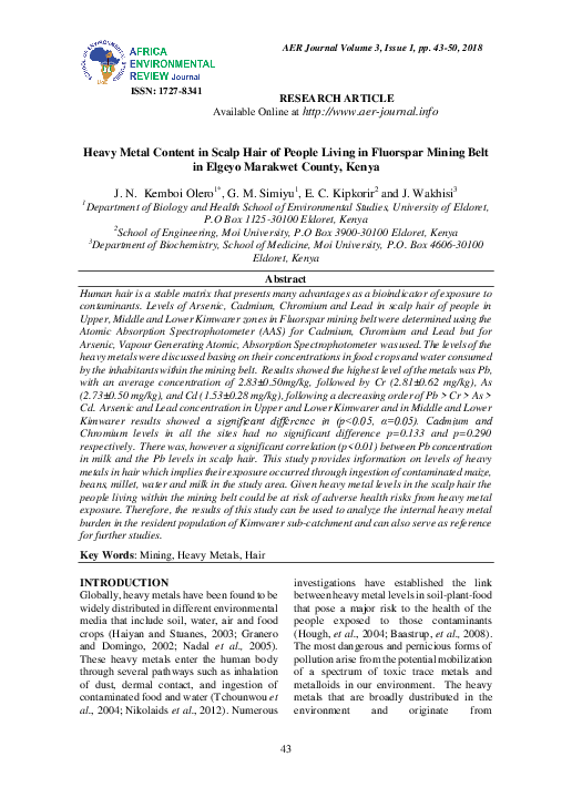 (PDF) Heavy Metal Content in Scalp Hair of People Living in Fluorspar ...