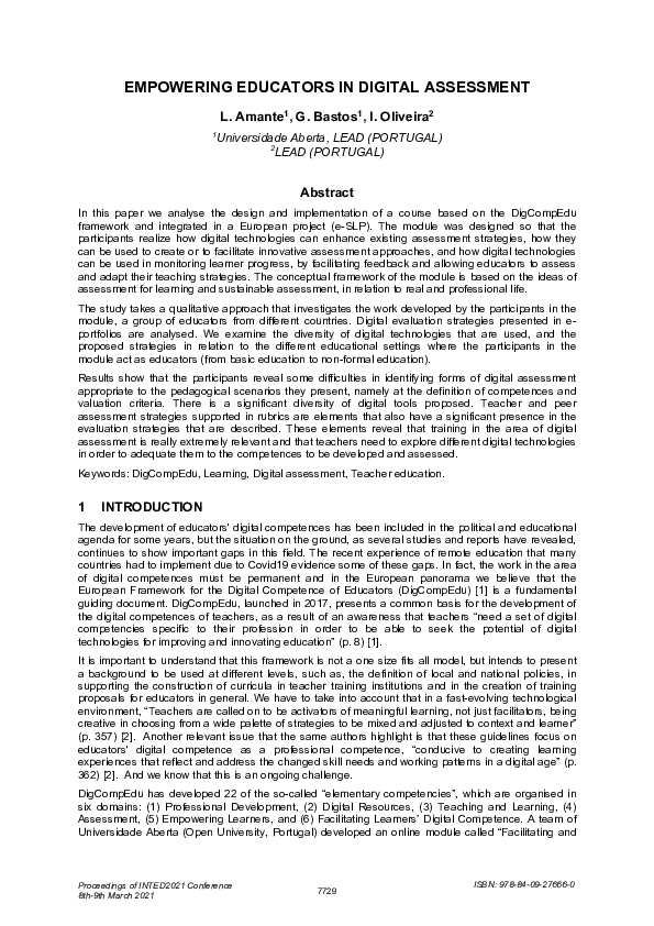 (PDF) Empowering Educators in Digital Assessment