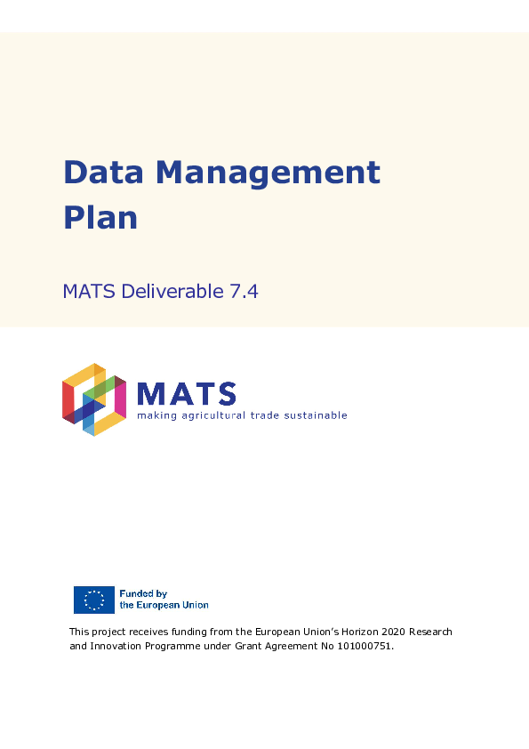 (PDF) D7.4 Data Management Plan | Qiuzhen Chen - Academia.edu