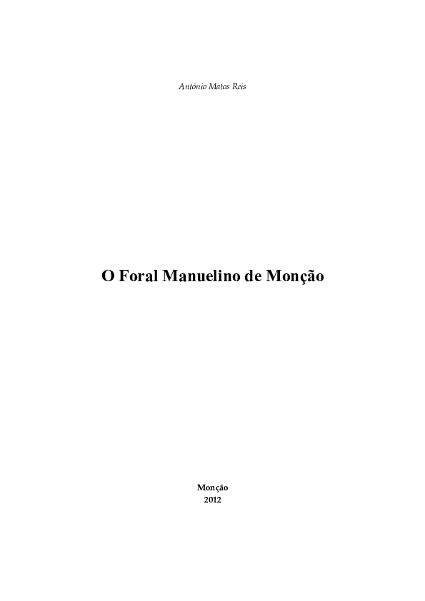 (DOC) Foral Novo de Monção