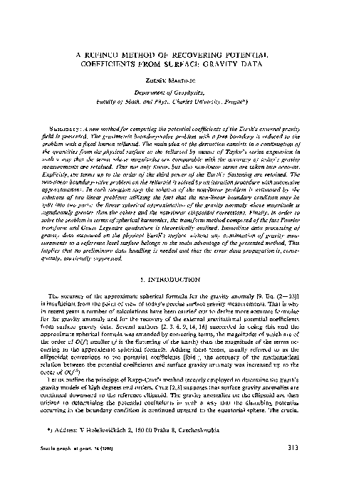(PDF) A refined method of recovering potential coefficients from ...