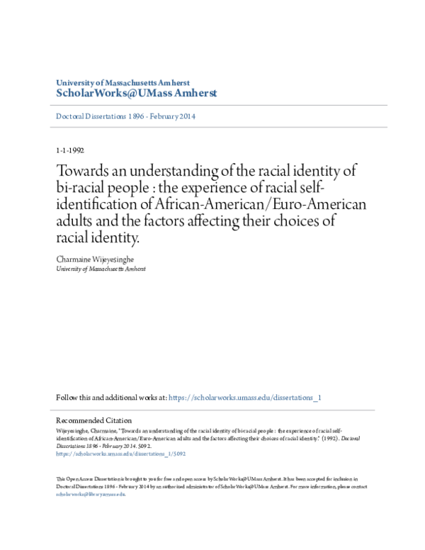 (PDF) Towards an understanding of the racial identity of bi-racial ...