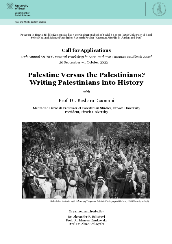 (PDF) Palestine Versus the Palestinians? Writing Palestinians into ...