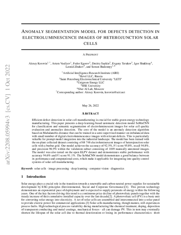(PDF) Anomaly segmentation model for defects detection in electroluminescence images of ...