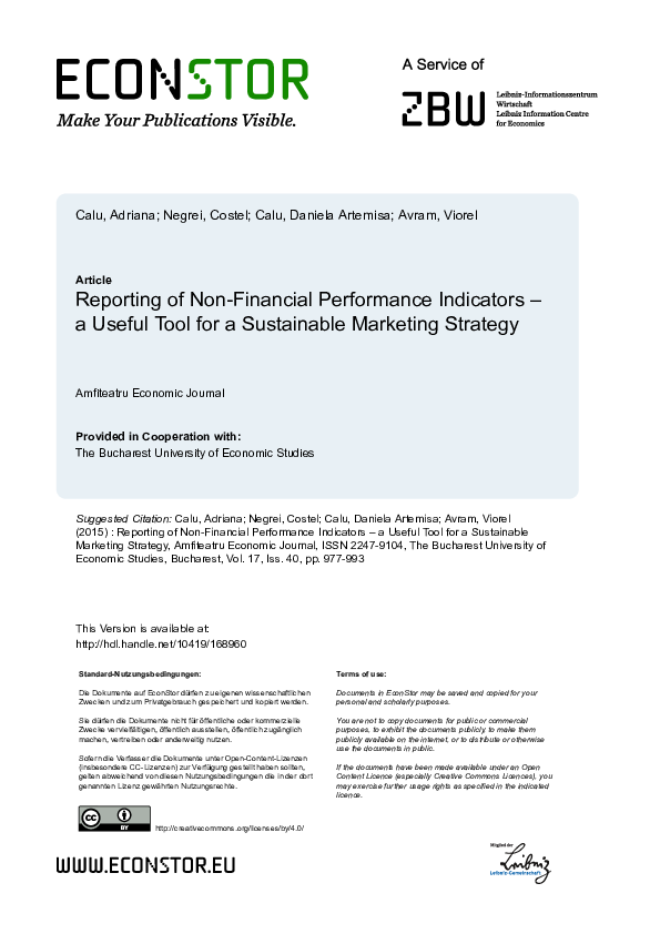 (PDF) Reporting of Non-Financial Performance Indicators – a Useful Tool ...
