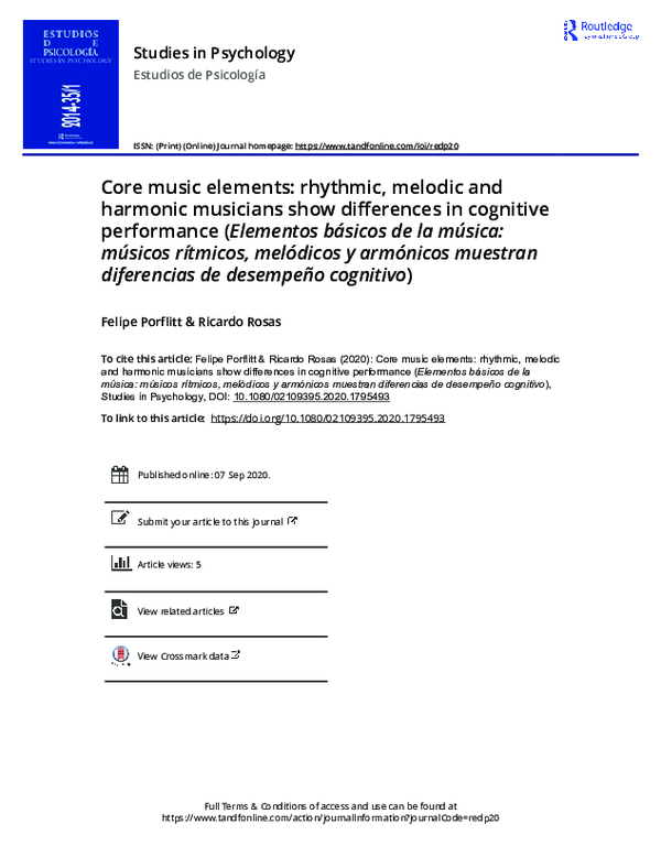 (PDF) Core music elements: rhythmic, melodic and harmonic musicians ...