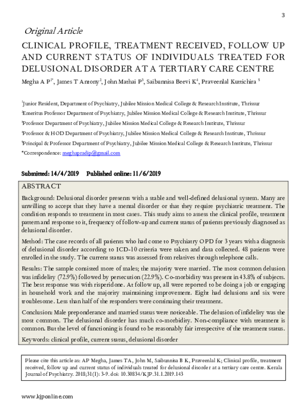 (PDF) Clinical profile, treatment received, follow up and current ...