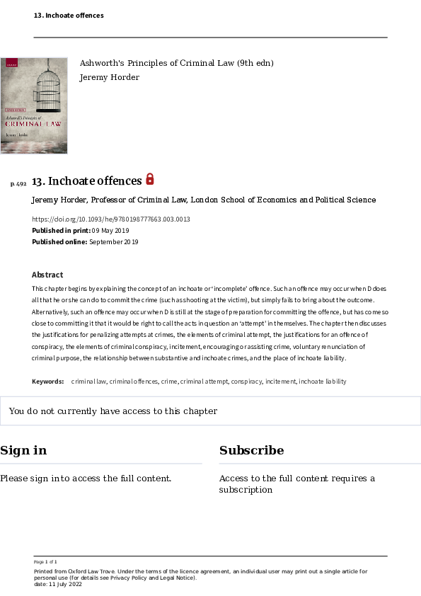 (PDF) 13. Inchoate offences