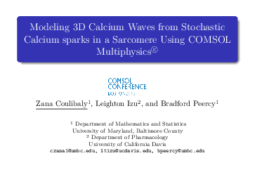 (PDF) Modeling 3D Calcium Waves From Stochastic Calcium Sparks in a Sarcomere Using COMSOL ...