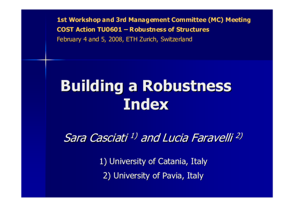 (PDF) Building a Robustness Index