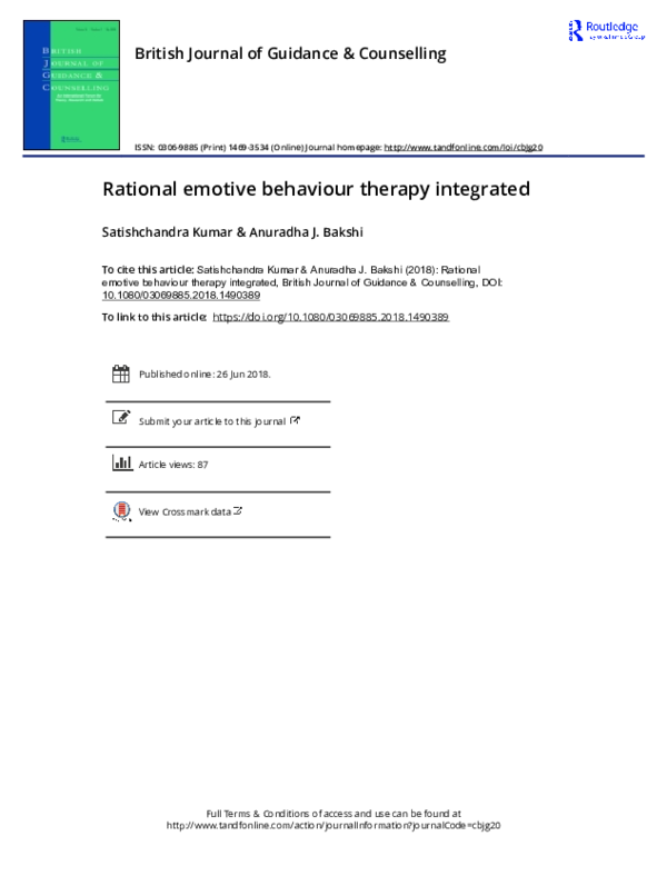 (PDF) Rational Emotive Behaviour Therapy Integrated