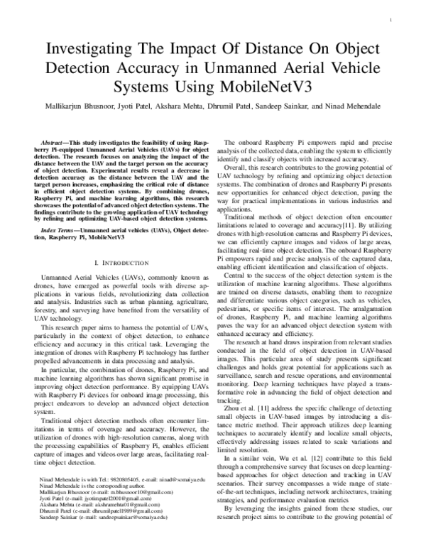 Pdf Investigating The Impact Of Distance On Object Detection Accuracy