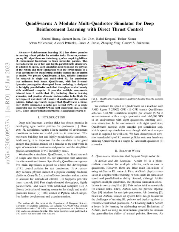 (PDF) QuadSwarm: A Modular Multi-Quadrotor Simulator for Deep Reinforcement Learning with Direct ...