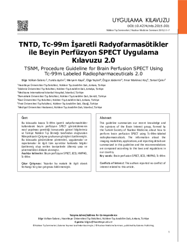(PDF) TSNM, Procedure Guideline for Brain Perfusion SPECT Using Tc-99m ...