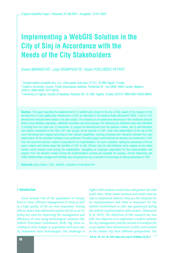 (PDF) Implementing a WebGIS Solution in the City of Sinj in Accordance ...