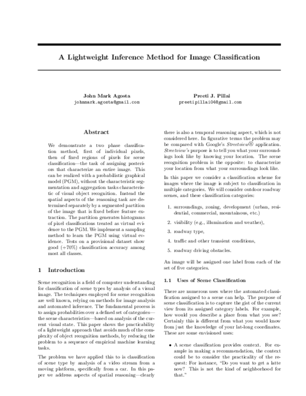 (PDF) A lightweight inference method for image classification