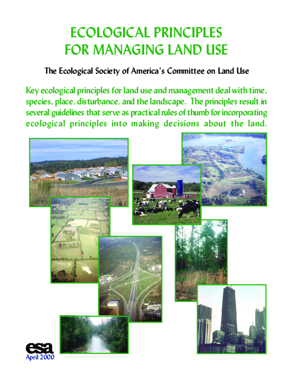 (PDF) Ecological Principles for Managing Land Use