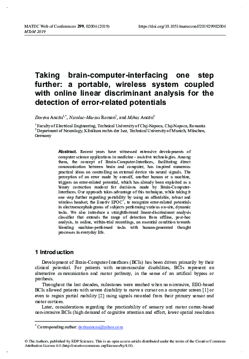 (PDF) Portable Wireless System for Error Detection