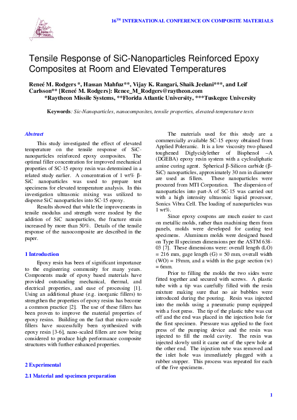 (PDF) Tensile Response of SiC-Nanoparticles Reinforced Epoxy Composites ...