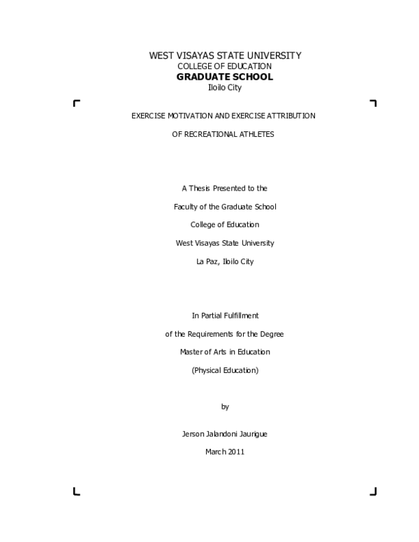 (PDF) Exercise Motivation and Exercise Attribution of Recreational ...