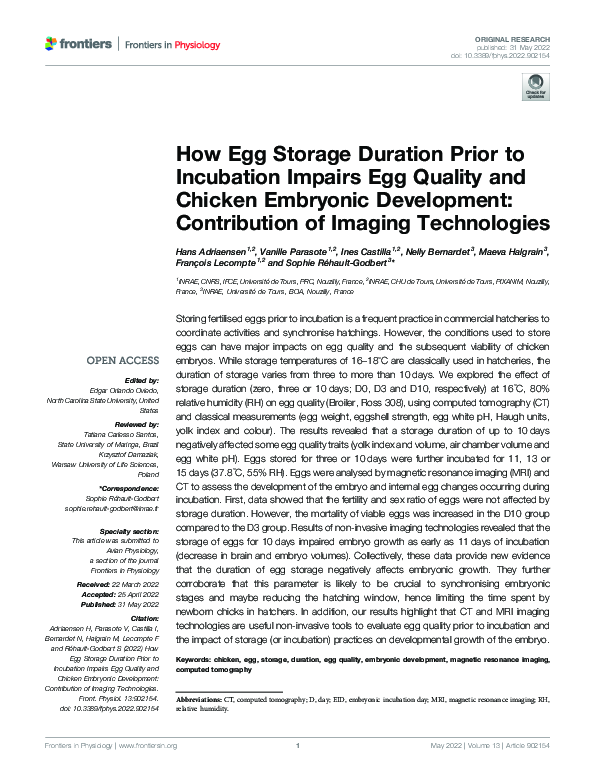 (PDF) How Egg Storage Duration Prior to Incubation Impairs Egg Quality ...
