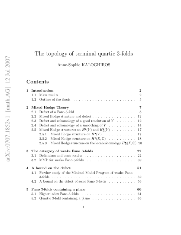 (PDF) The topology of terminal quartic 3-folds | Anne-Sophie Kaloghiros ...