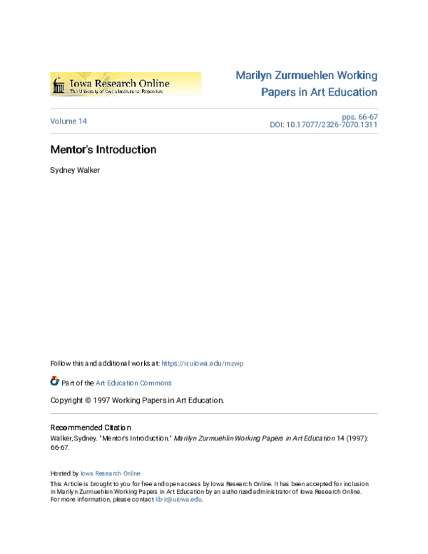 (PDF) Mentor's Introduction