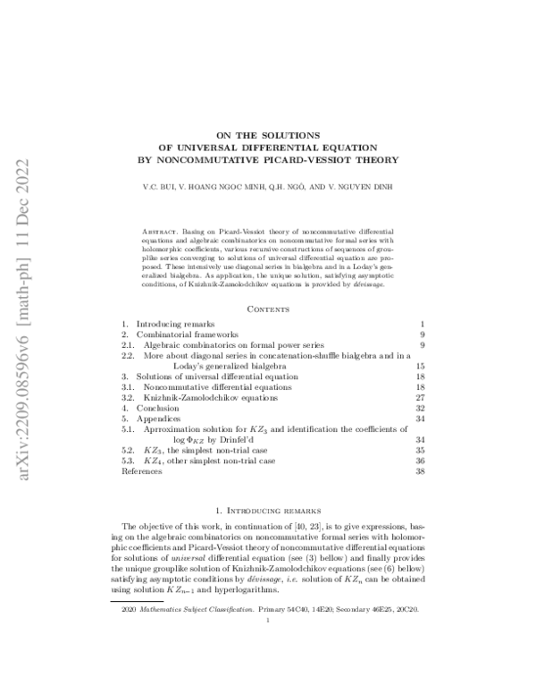 (PDF) On the solutions of universal differential equation by ...