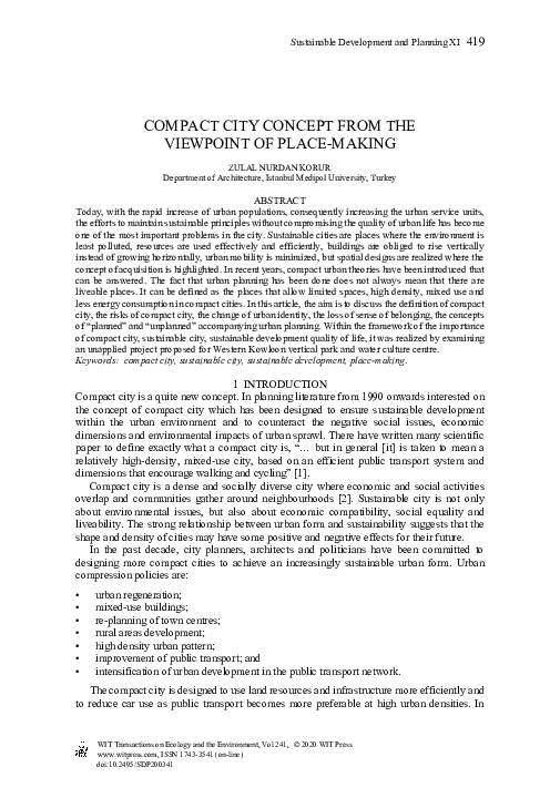 (PDF) Compact City Concept from the Viewpoint of Place-Making