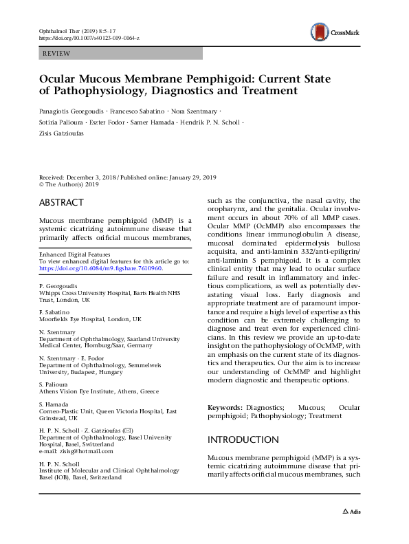 (PDF) Ocular Mucous Membrane Pemphigoid: Current State of ...
