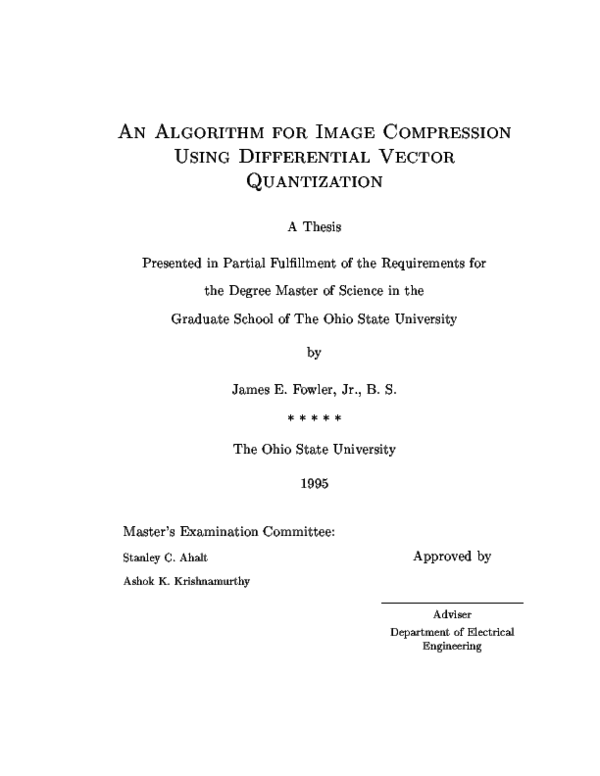 (PDF) An algorithm for image compression using differential vector quantization