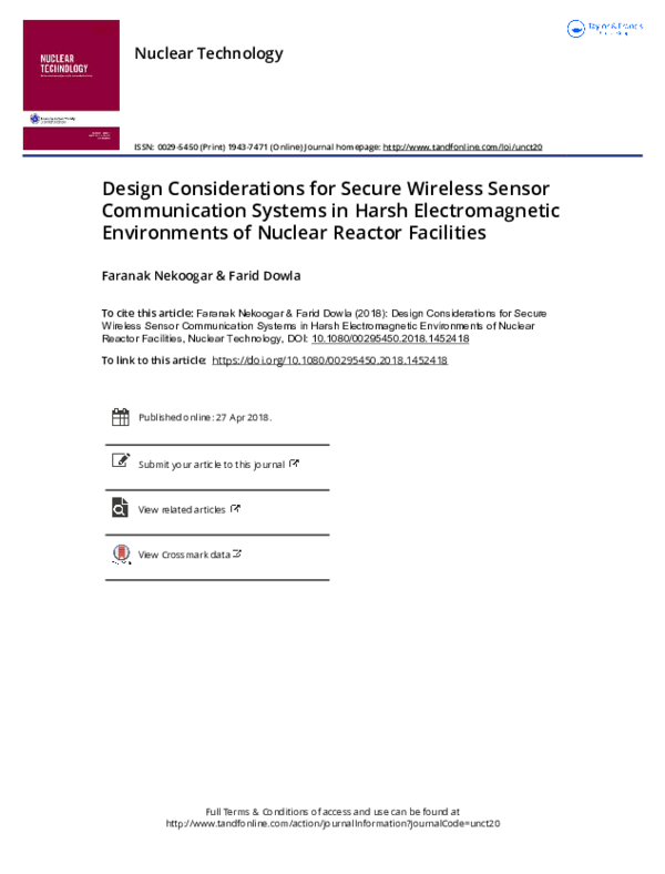 (PDF) Design Considerations for Secure Wireless Sensor Communication Systems in Harsh ...