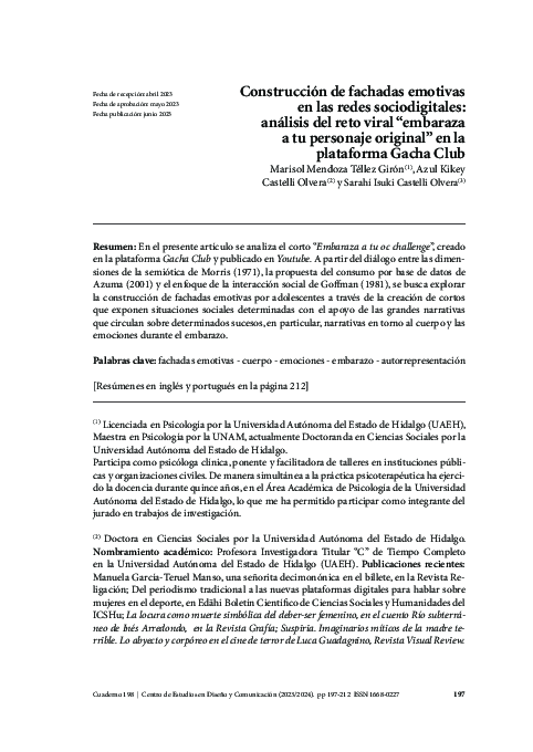 (PDF) Construcción de fachadas emotivas en las redes sociodigitales ...